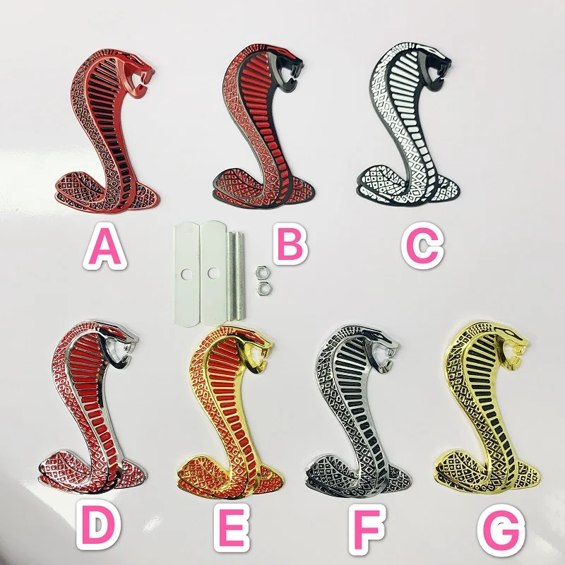 10pcs Metal Mustang Snake Cobra Car Front Grille Emblem Side Fender ...
