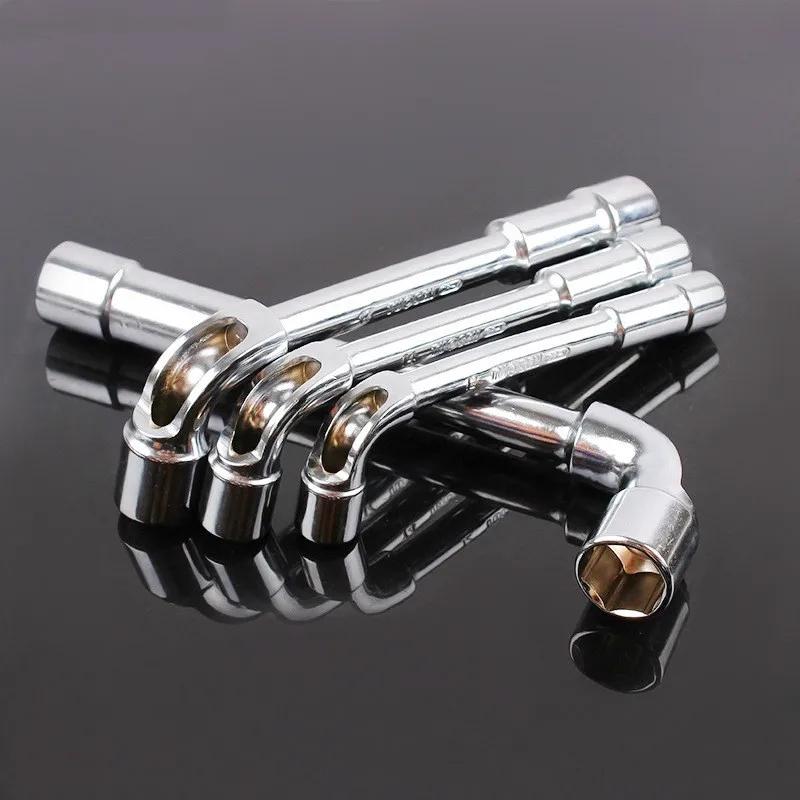 CLE A MOLETTE,8mm--Clé perforée en forme de l, à douille coudée en ...