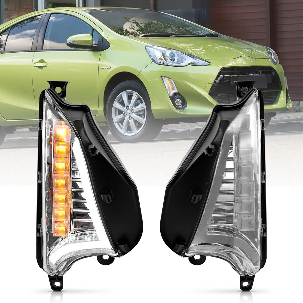 2X LED DRL+Turn Signals Lights White/Amber Switchback Smoked/Clear Lens ...