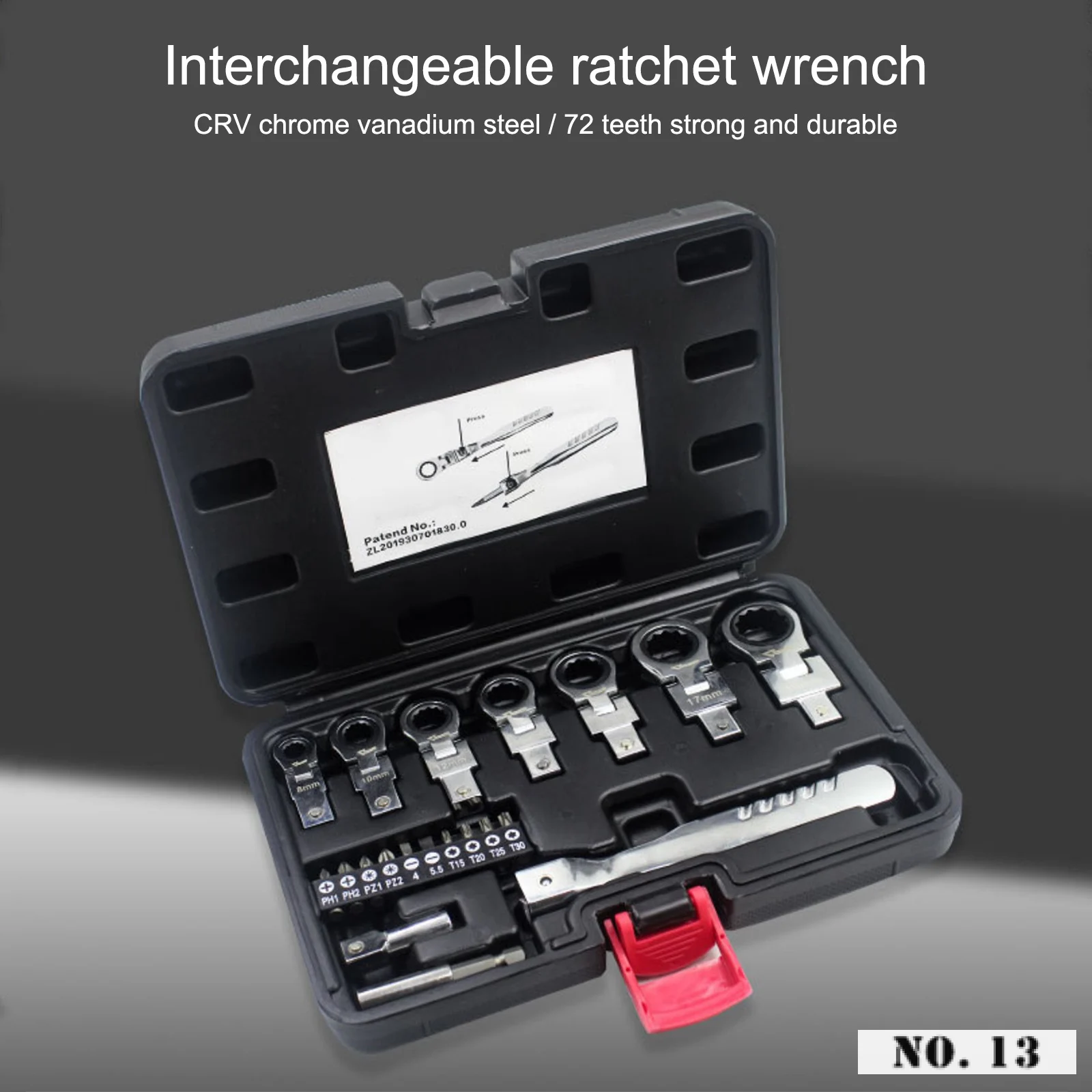 Multi-head-Ratchet-Wrench-with-Interchangeable-Head-Manual-Wrench-Set ...