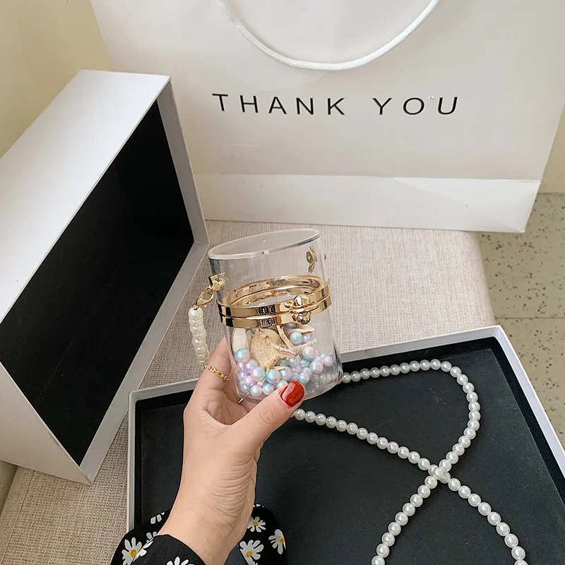 Clear-Acrylic-Box-Clutch-Purse-Women-Transparent-Handbag-Plastic-Barrel ...