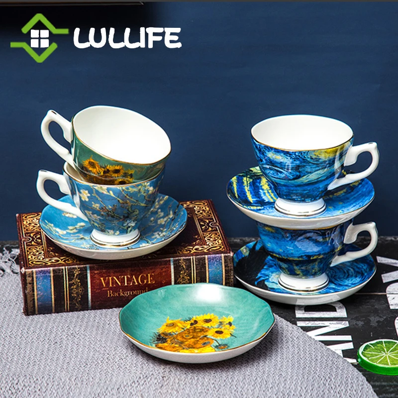 Drink & Barware Van Gogh Art Tea Cup with Saucer & Spoon Housewarming ...