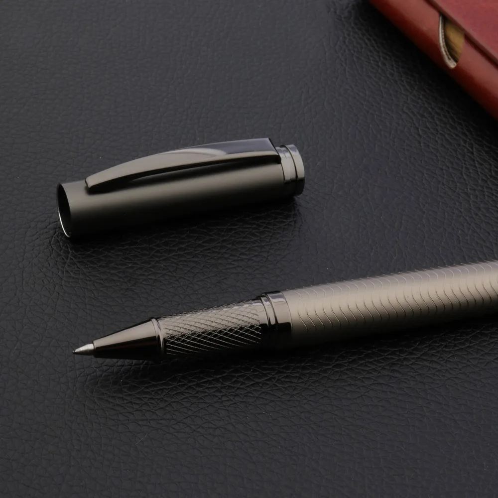 luxury quality Brushed signature roller ball pen Gun gray Stationery ...