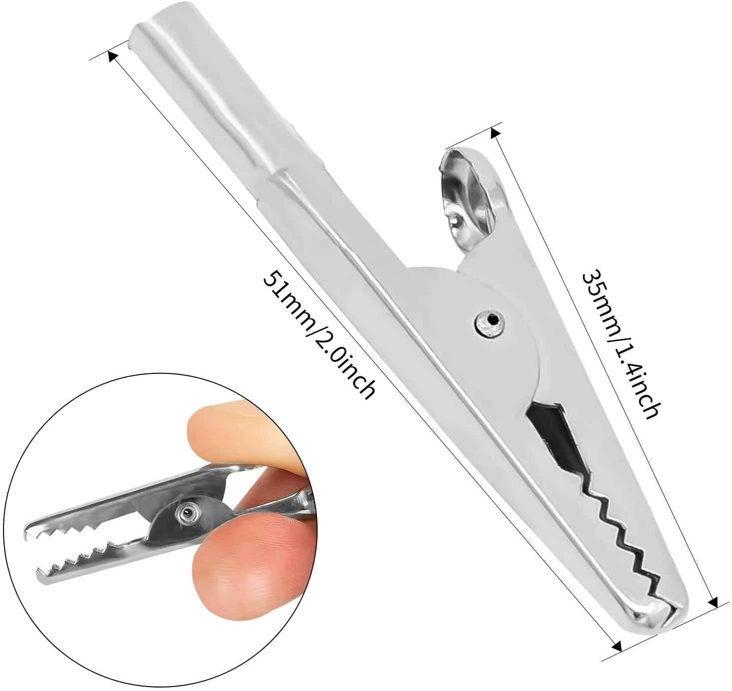 30/50PCS/Set Stainless Steel single prong Alligator Crocodile Electric ...