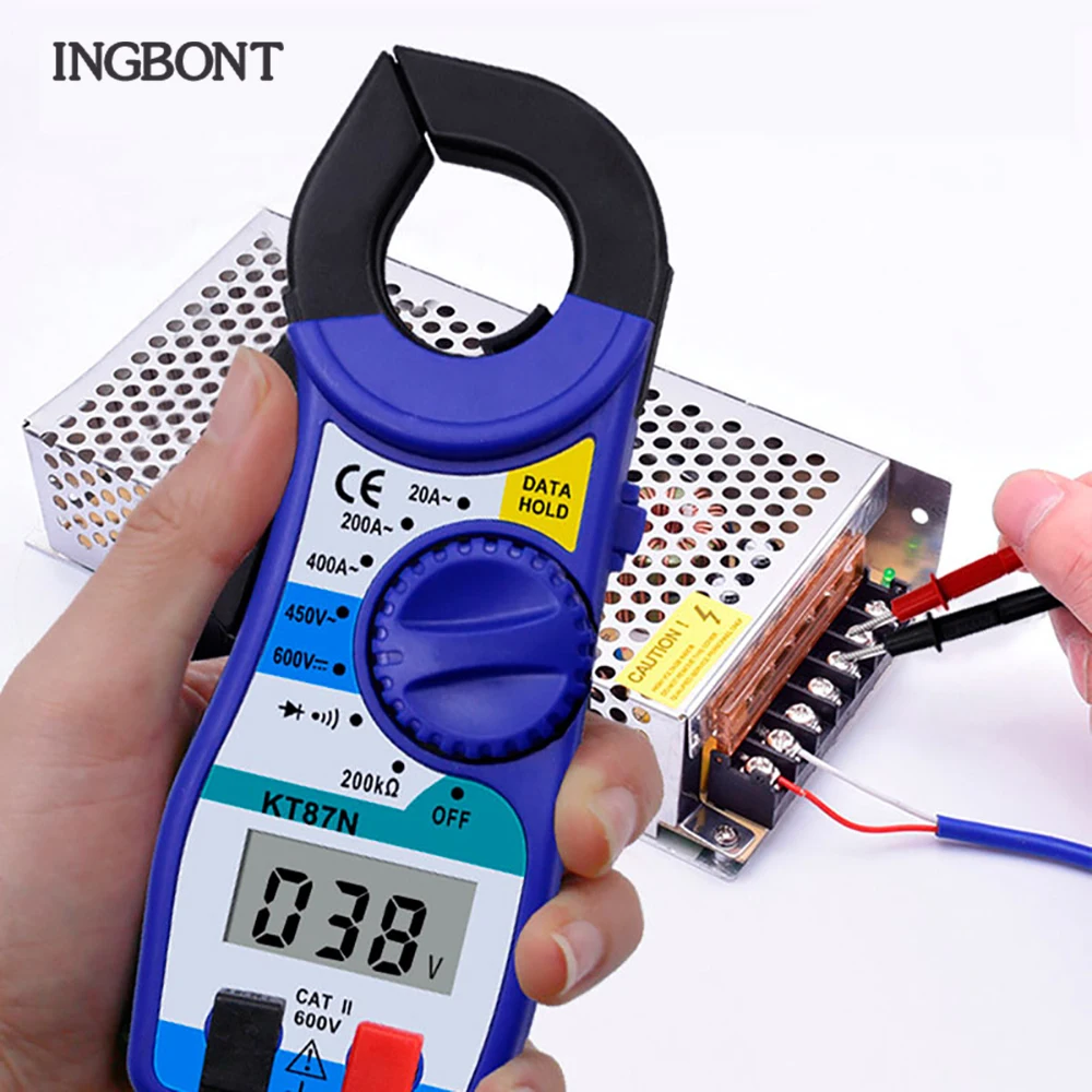 INGBONT Digital Clamp Multimeter Electrical Meters Tester AC/DC Voltage ...