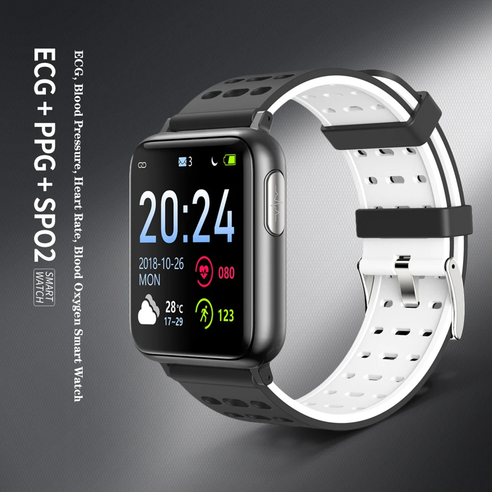 V5 смарт-браслет с монитором сердечного ритма крови Давление SPO2 PPG ЭКГ водонепроницаемый ...
