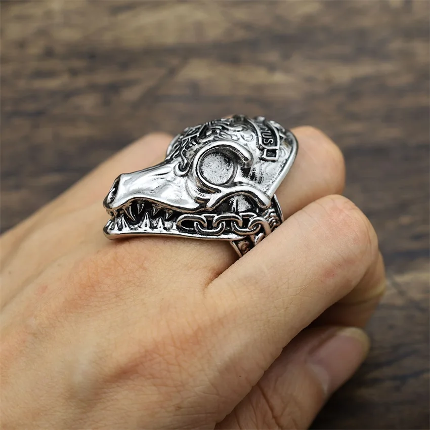 MORIOR INVICTUS Ring Domineering Punk Dinosaur Head Men's Rings For ...