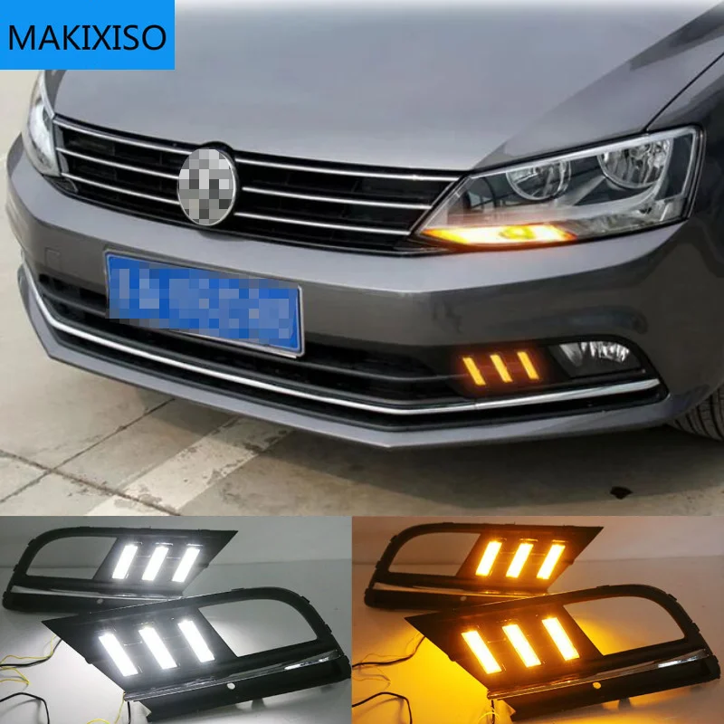 Lámpara antiniebla para coche Volkswagen, luces LED DRL de conducción ...