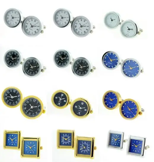 5pairs/lot Real Watch Cufflinks Functional Clock Cuff links Roman ...
