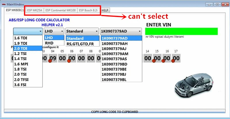 ABS ESP Long Code Calculator Helper MK60EC1 Maker - topobd