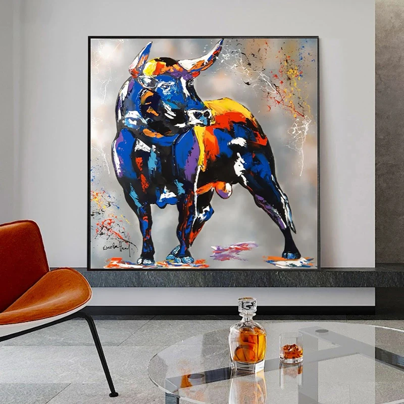 Abstract Bull Painting