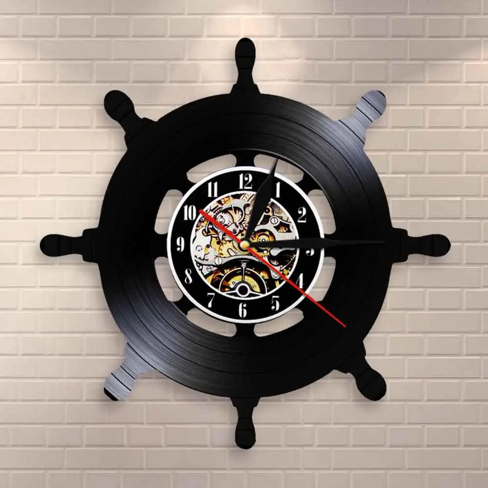 Captain Ship Wheel Wall Art Ship Steering Living Room Wall Decor Vinyl ...