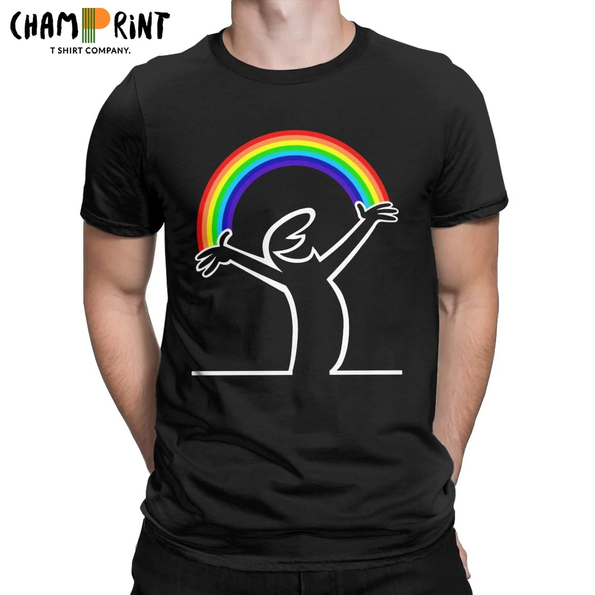 La-Linea-Men-Lineman-Rainbow-La-Linea-T-Shirt-100-Cotton-Clothing ...