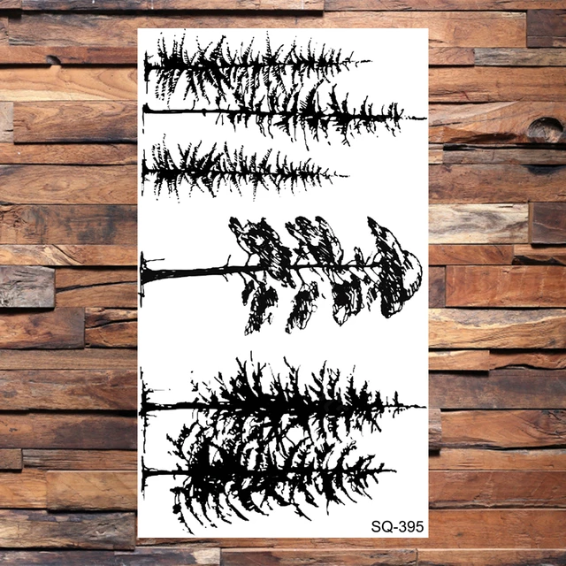 Tall Pine Tree Silhouette Tattoo