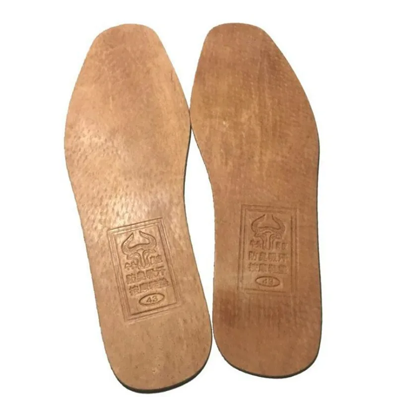 1Pair-High-Quality-Breathable-Leather-Shoe-Insoles-Large-Size-Absorb ...