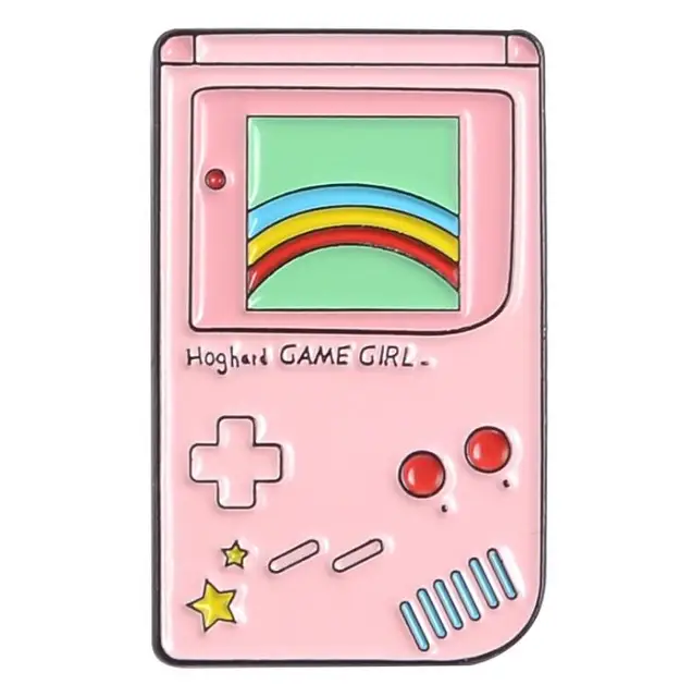 Cute Cartoon Pink Typewriter Metal Enamel Brooch Game Tape Sewing ...