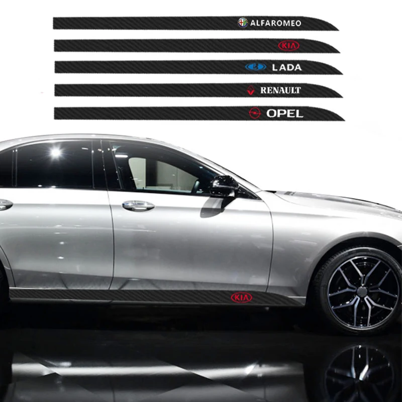 2pcs Car Side Waist Carbon Fiber Badge Sticker Auto Decoration ...