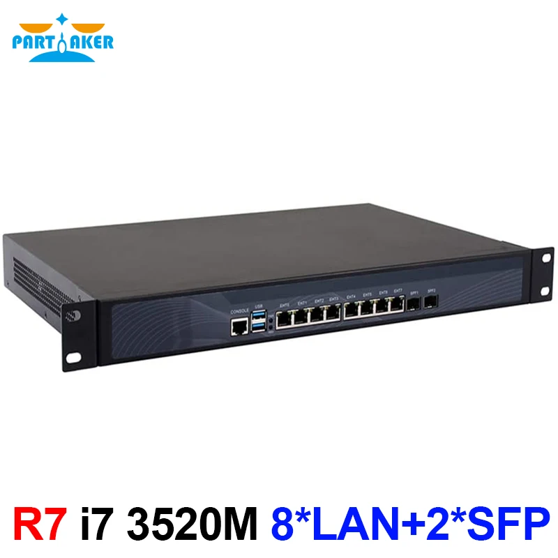 Partaker R7 Firewall 1U Rackmount Network Security Appliance Intel Core i7 3520M with 8*Intel I ...