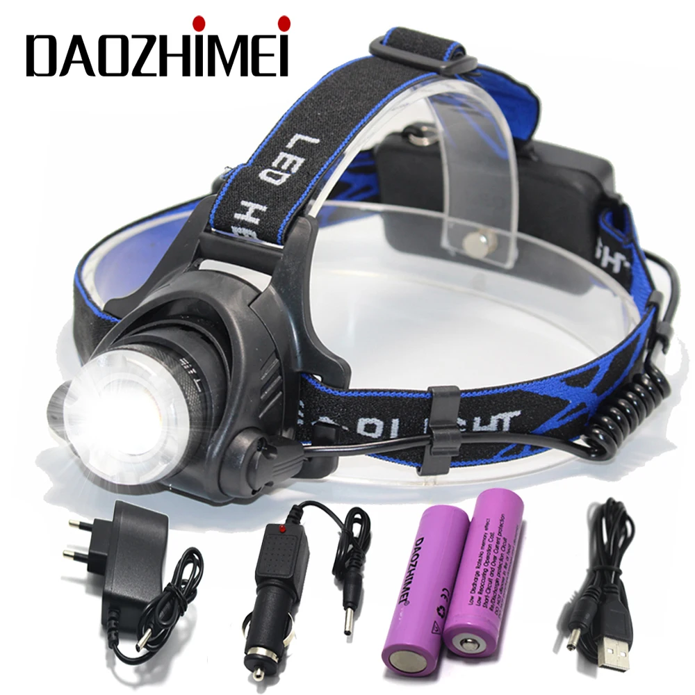 5000lm Led Flashlight Xm-l T6 Headlight 18650 Flashlight Head Light ...