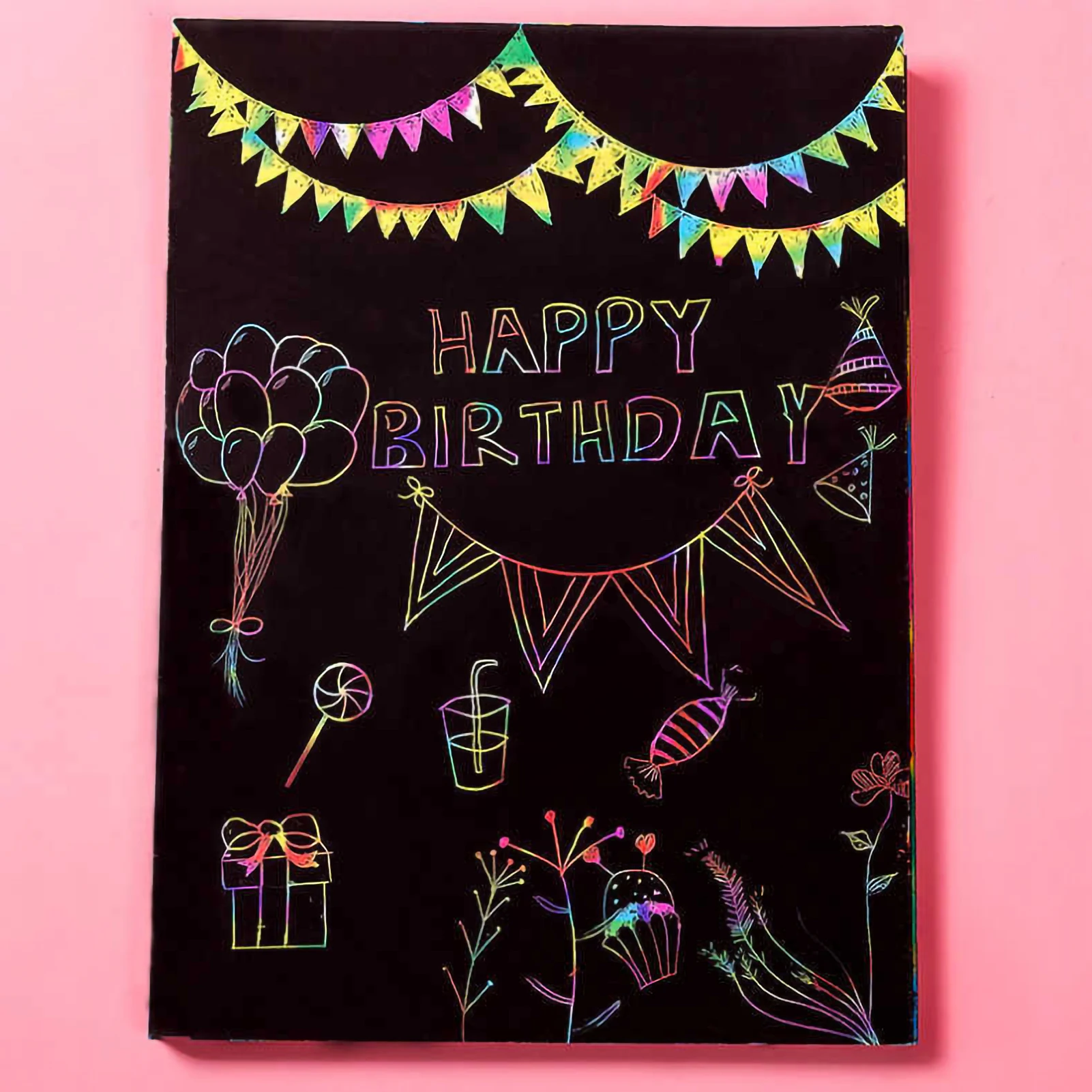 Gommette,Ensemble de papier à gratter magique arc-en-ciel pour enfants ...