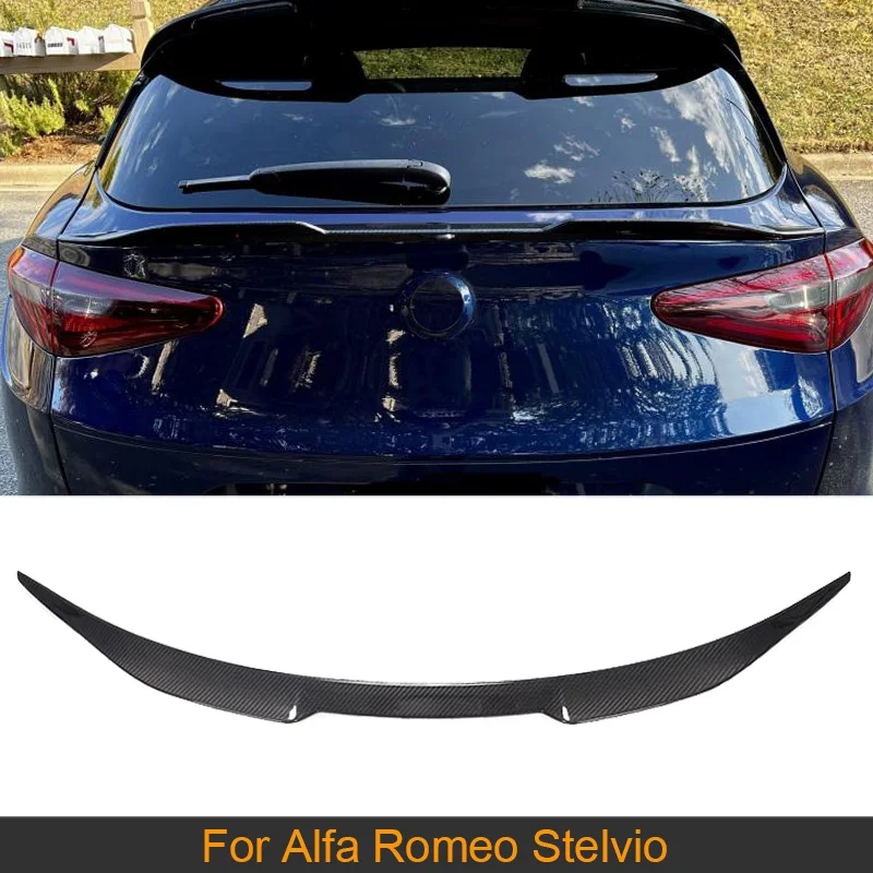 Carbon Fiber Rear Trunk Middle Spoiler Wing For Alfa Romeo Stelvio 2017 ...