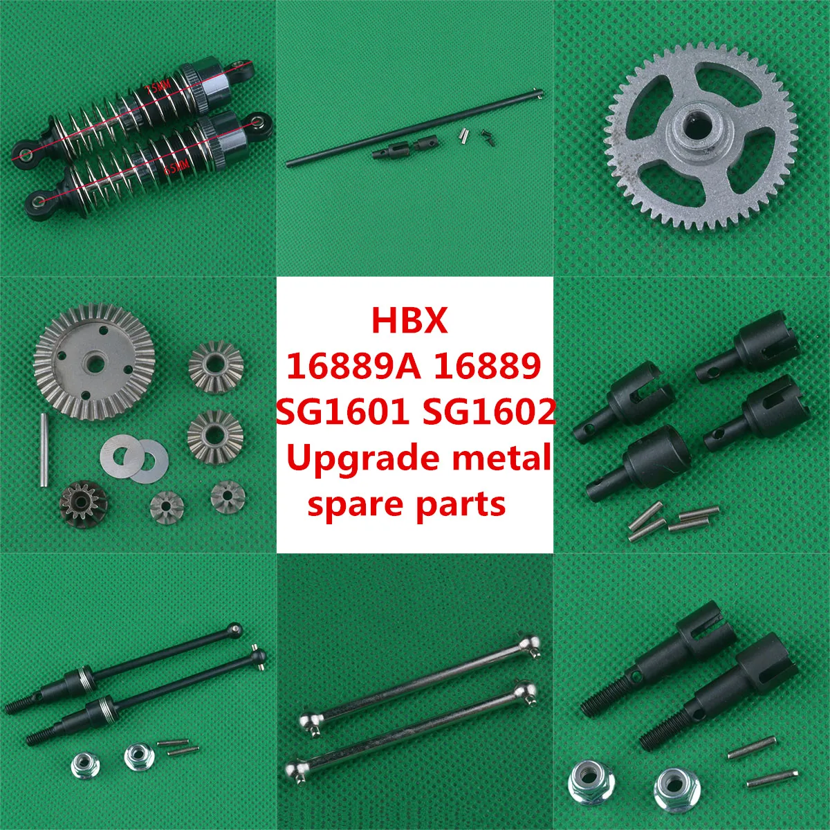 HBX 16889A 16889 SG1601 SG1602 RC รถอะไหล่อัพเกรดโลหะไดรฟ์เพลาเกียร์ ...