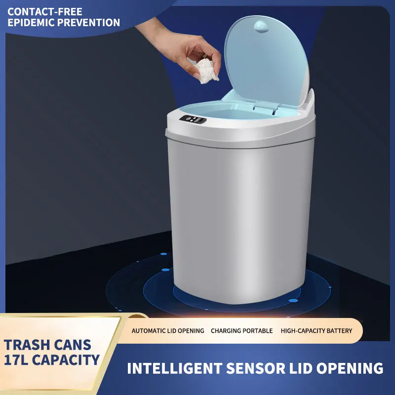 17l Smart Sensor Garbage Bin Electronic Automatic Kitchen Bathroom ...