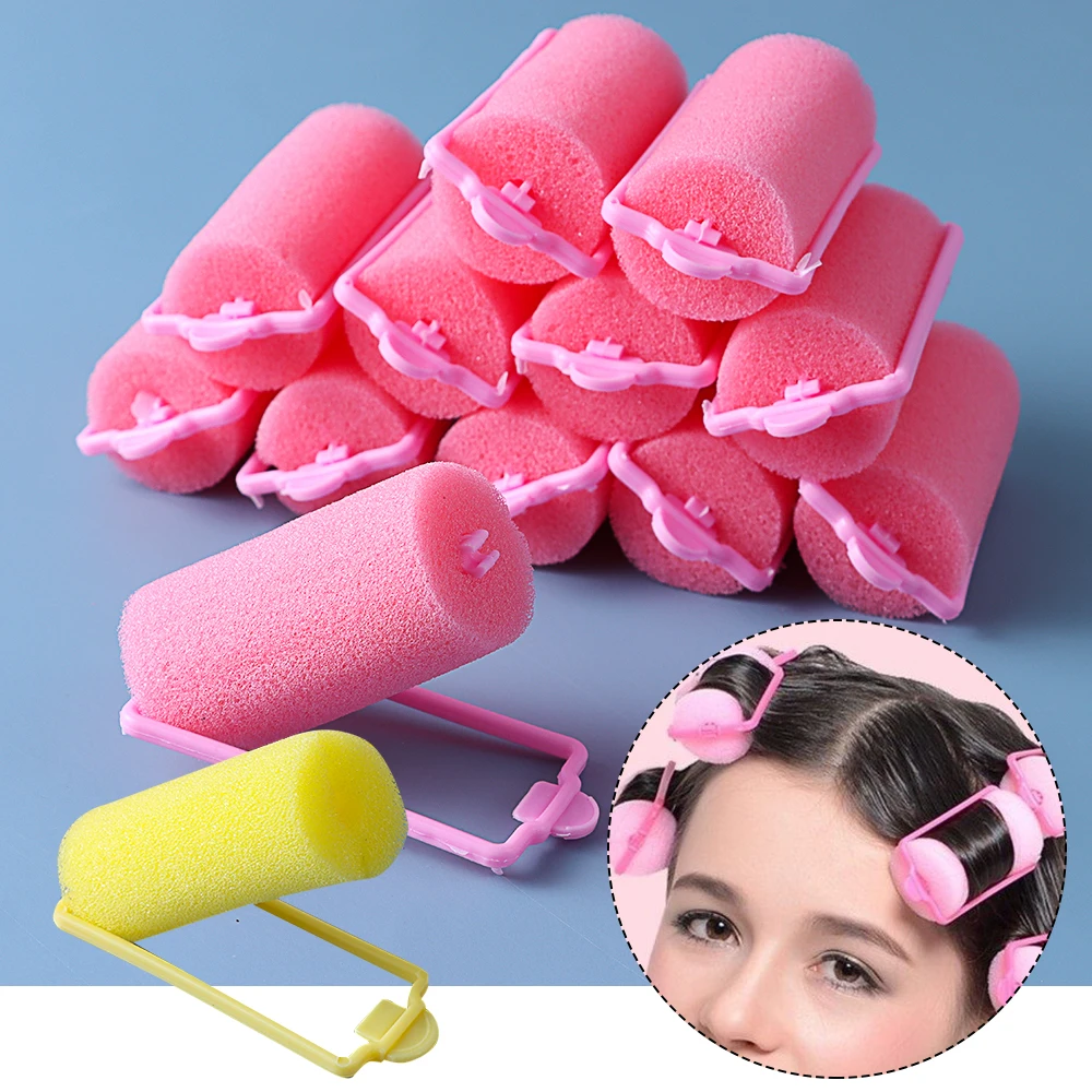 12Pcs-2-3CM-Sponge-Hair-Curler-Foam-Rollers-Hair-Styling-Tools-DIY-Pink ...