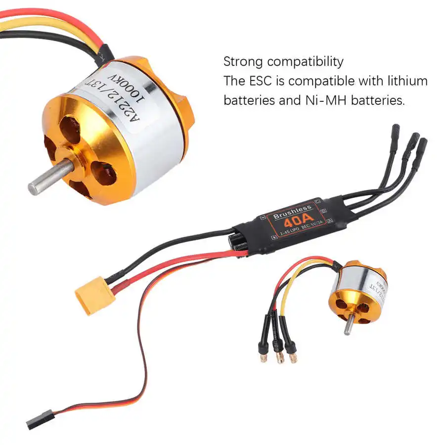 2212-1000KV-1400KV-2200KV-Motor-40A-Brushless-ESC-Set-Accessories-for ...