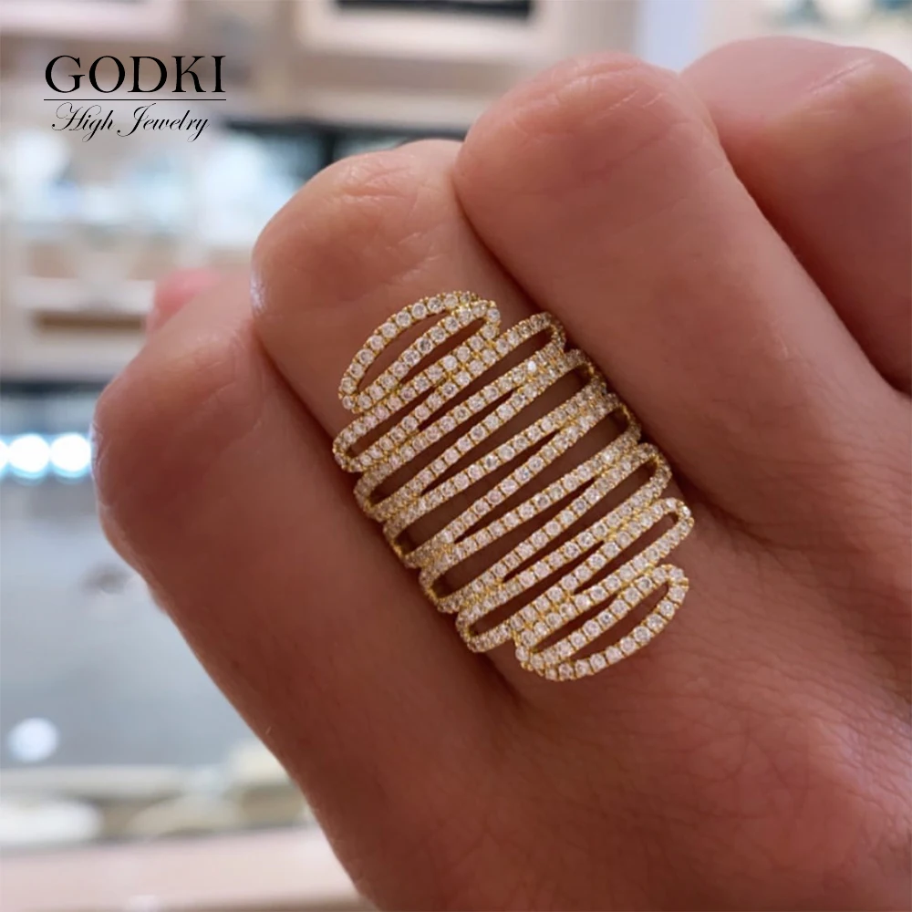 GODKI-2023-Trendy-Stacks-Charm-Statement-Ring-for-Women-Cubic-Zircon-Finger-Rings-Beads-Charm ...