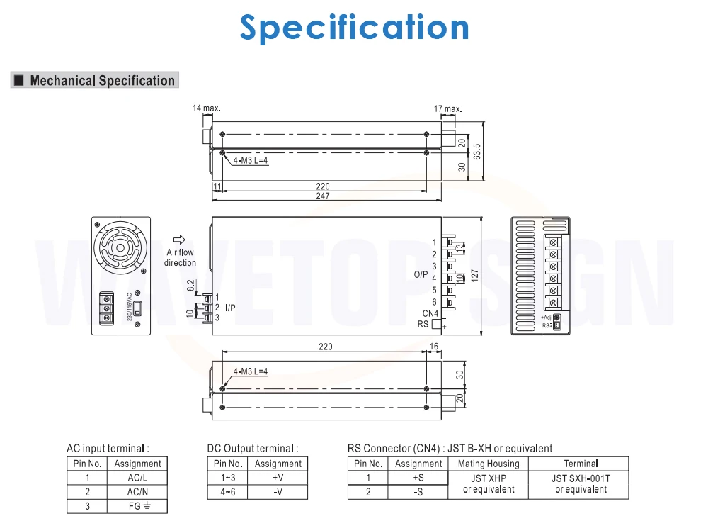 MeanWell Switch Power Supply SE-600-48 600w 48v 12.5A for CO2 Laser M ...