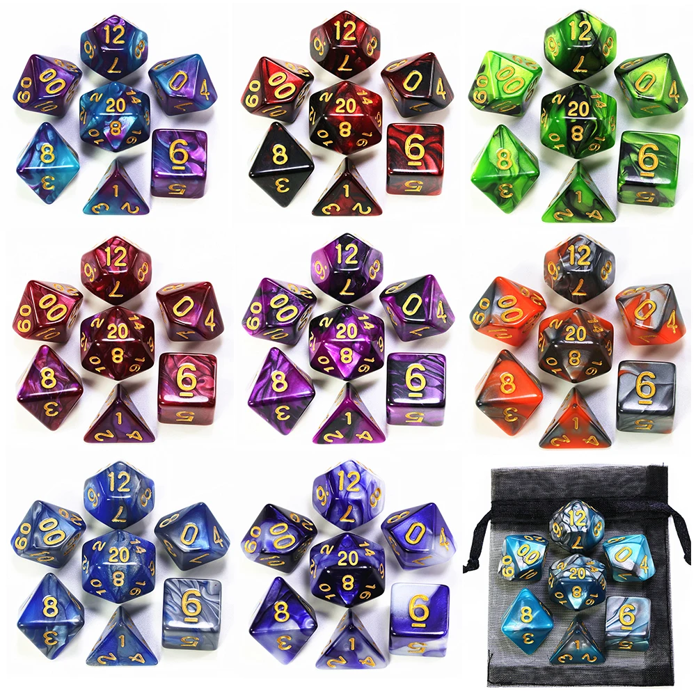 Mix-Dice-Set-com-saco-9-cores-DND-RPG-Brinquedos-port-teis-para-adultos ...