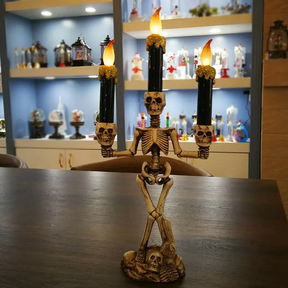 Halloween LED Skeleton Candle Light Stand For Halloween Decoration ...