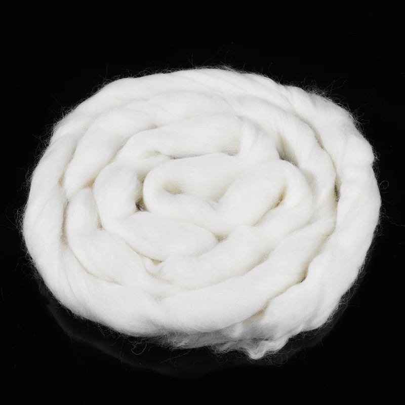 Soft-White-Roving-Wool-Fiber-Merino-Dyed-Wool-Tops-Felting-50g-Wool-For ...
