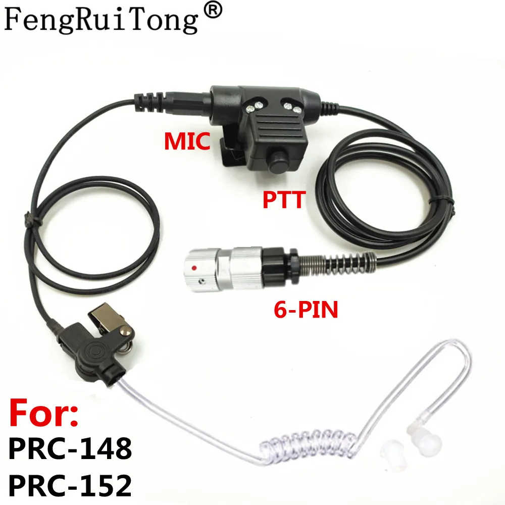 אוזניה עם מיקרופון PTT U94 למכשירי TRI TCA/AN PRC-152 PRC624 Walkie ...