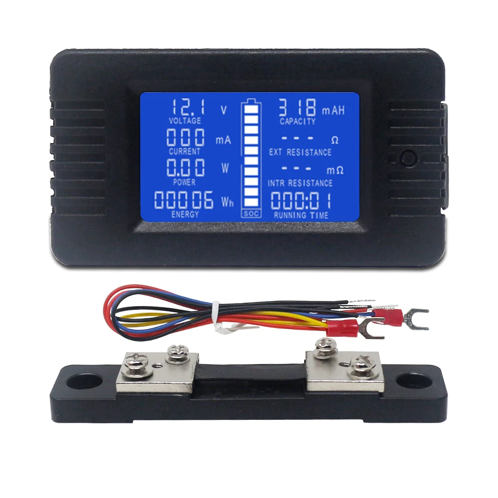 DC Voltmeter Ammeter Power Energy Digital Voltage Current Cap Ohm Hour ...