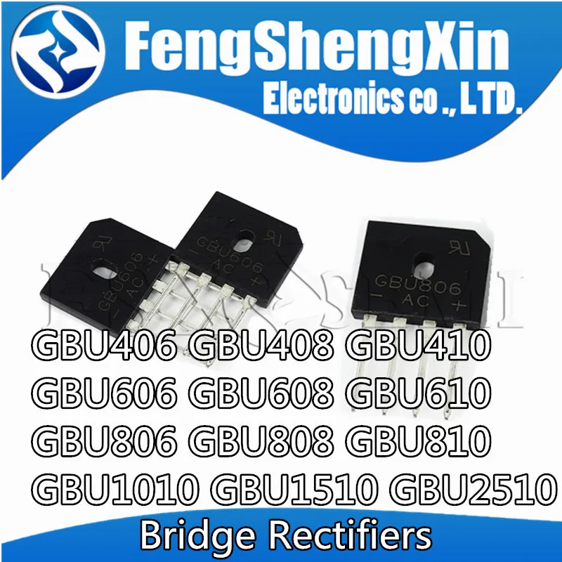 10pcs/lot GBU406 GBU408 GBU410 GBU606 GBU608 GBU610 GBU806 GBU808 ...