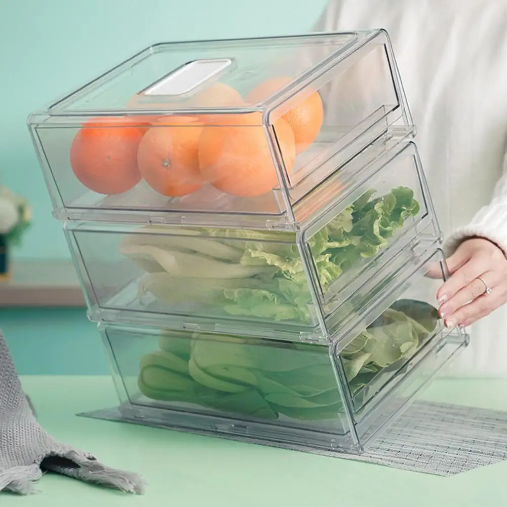 Refrigerator-Fruits-Organizer-with-Lid-Vegetable-Storage-Box-Sealed ...
