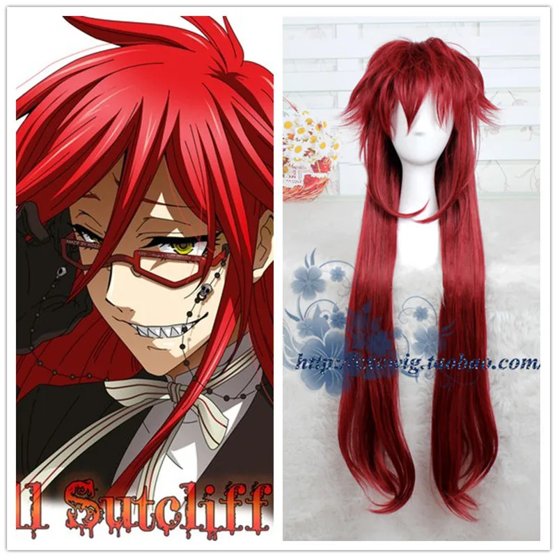 New-Fashion-Styled-Black-Butler-Kuroshitsuji-Cosplay-Grell-Sutcliff-Red ...