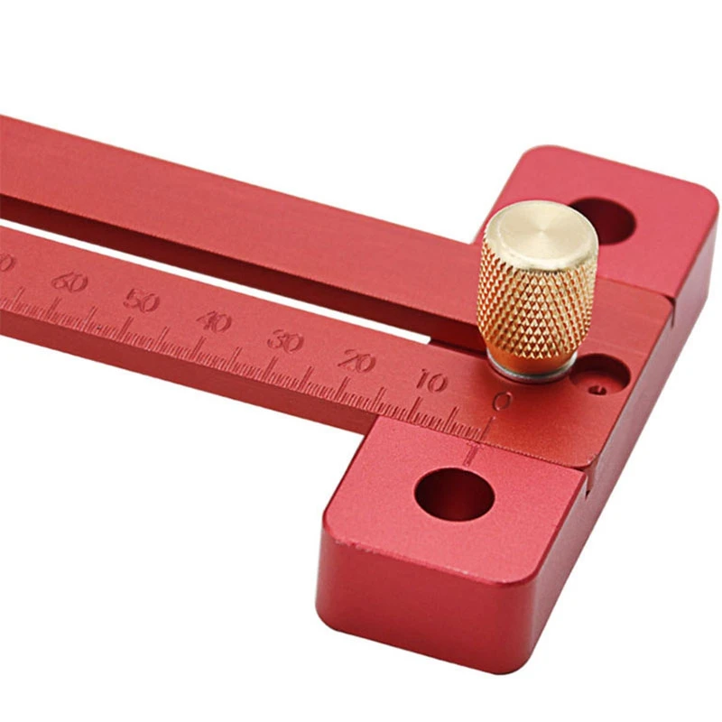 T370 Type Hole Ruler Aluminum Scale Wood Measure Ruler Straight Line ...