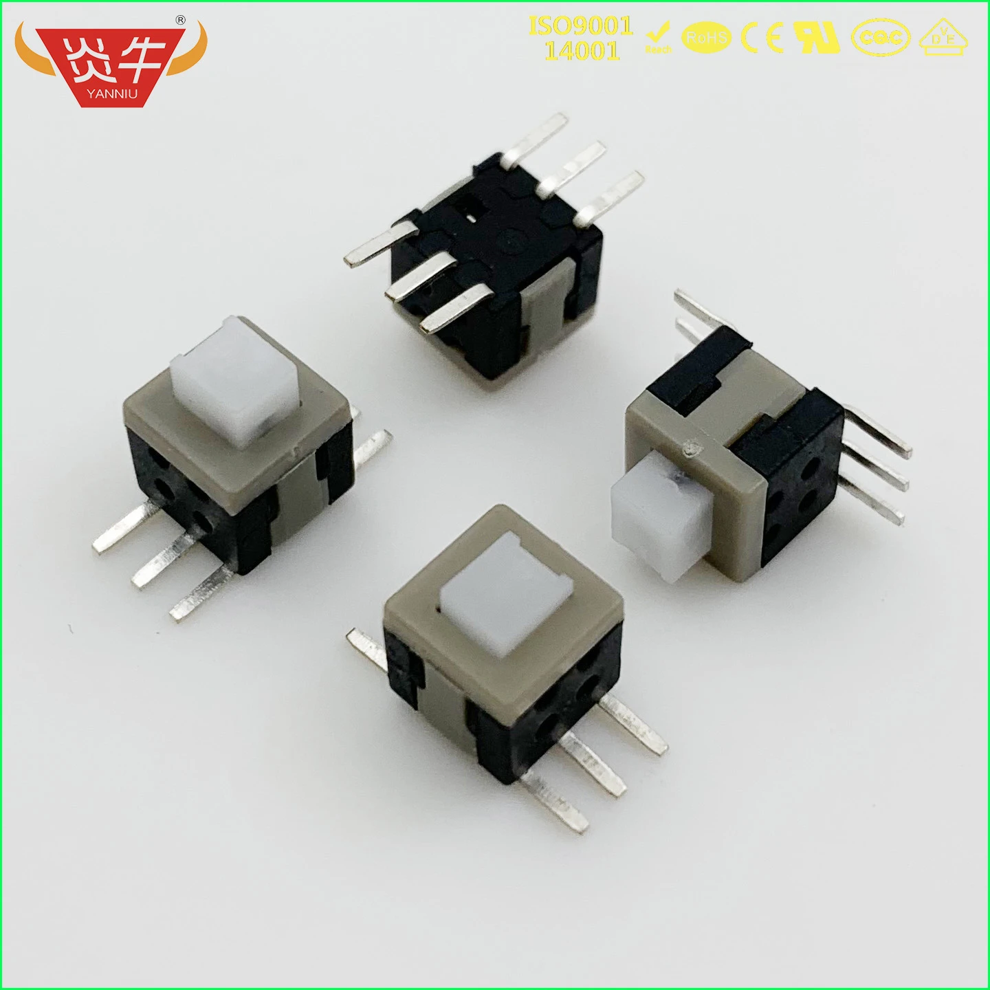 5.8 SWITCH 6PIN SMT SMD SILVER PLATING 5.8*5.8 SELF LOCKING RESET PCB ...