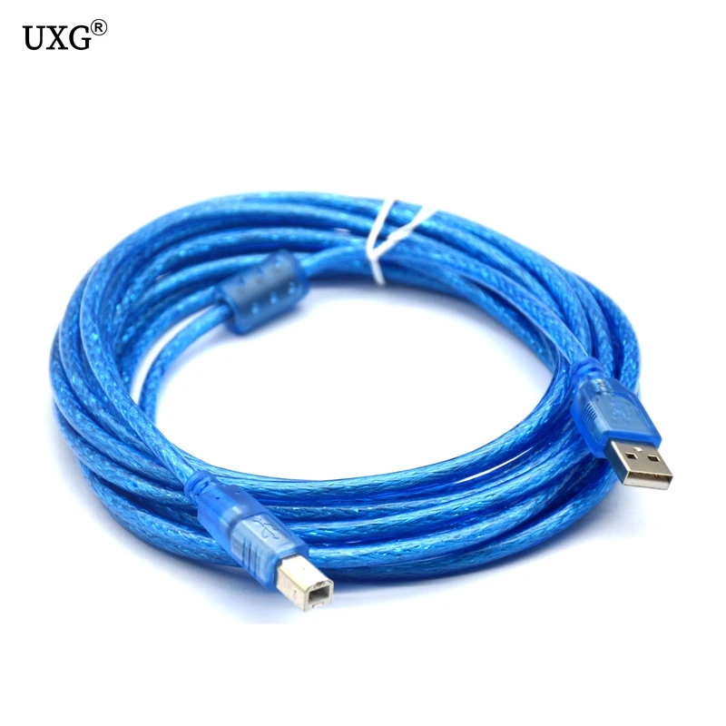High Speed Transparent Blue Usb 2.0 Printer Cable Type A Male To Type B ...