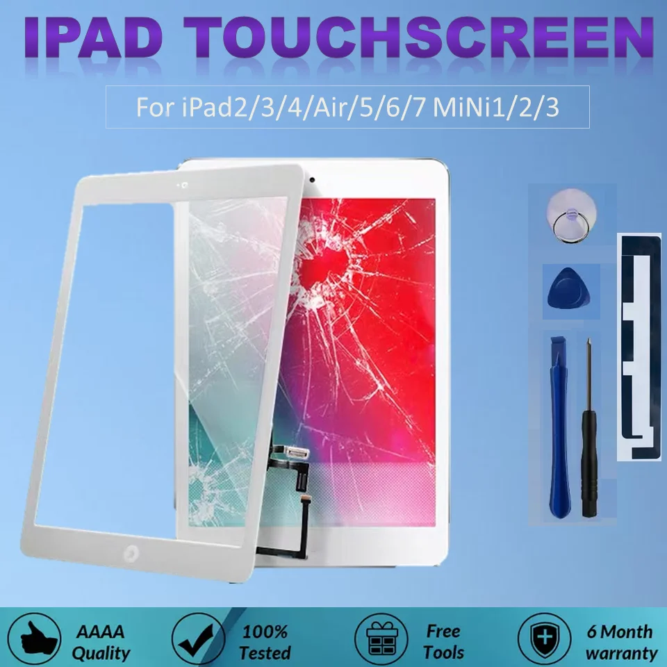 iPad Touch screen For iPad 2 3 4 Air 5 6 7 mini 1 2 3 Digitizer Sensor ...