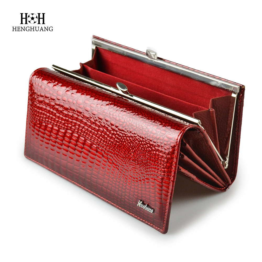 Hh Alligator Womens Wallets Luxury Patent Crocodile Genuine Leather ...