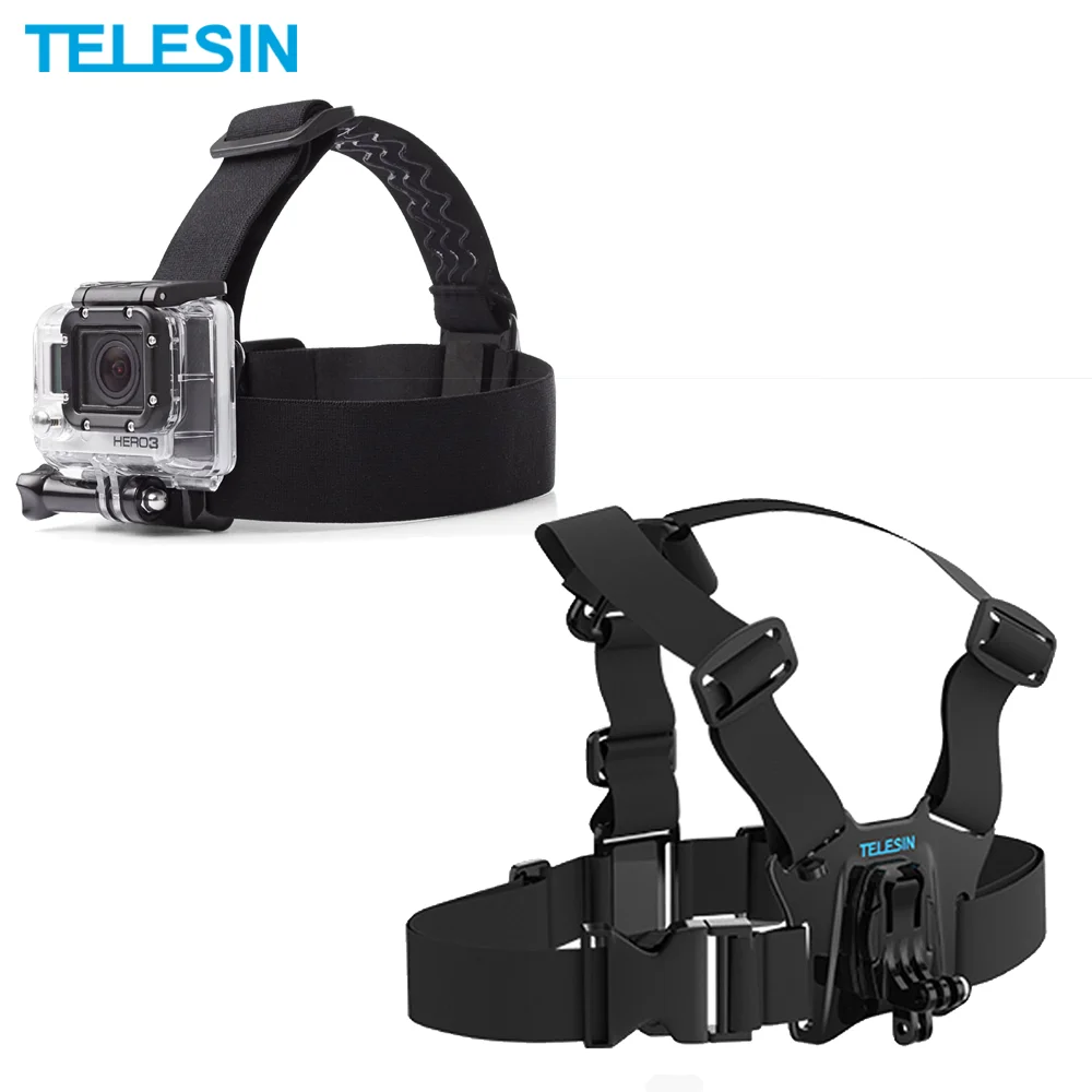 TELESIN Chest Strap Mount Head Strap Belt Adjustable Harness for Gopro ...