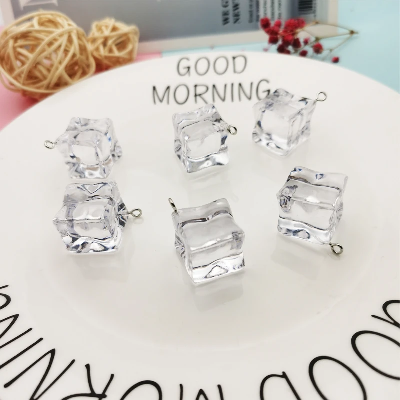 10pcs 3D Ice Cube Resin Charms DIY Jewelry Earring Pendants Cool ...