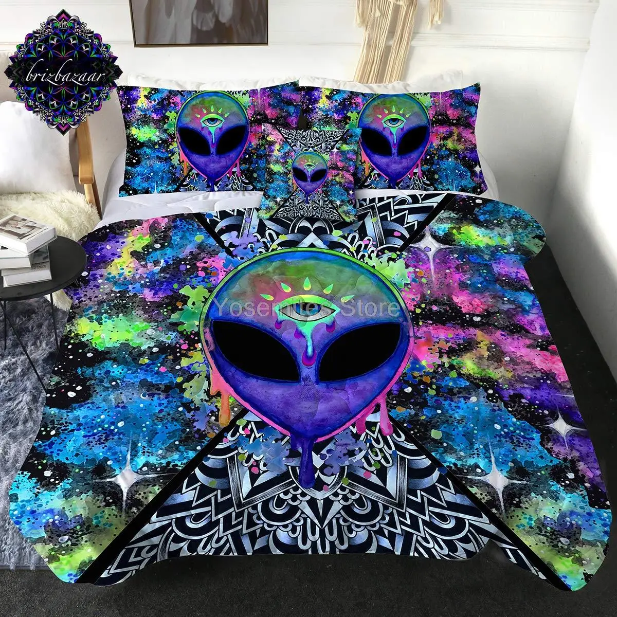SleepWish Trippy Alien by Brizbazaar Comforter Set Hippie Full Size Set ...
