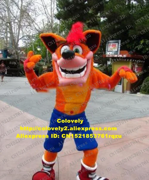Crash-Bandicoot-Wolf-Mascot-Costume-Adult-Cartoon-Character-Outfit-Suit ...