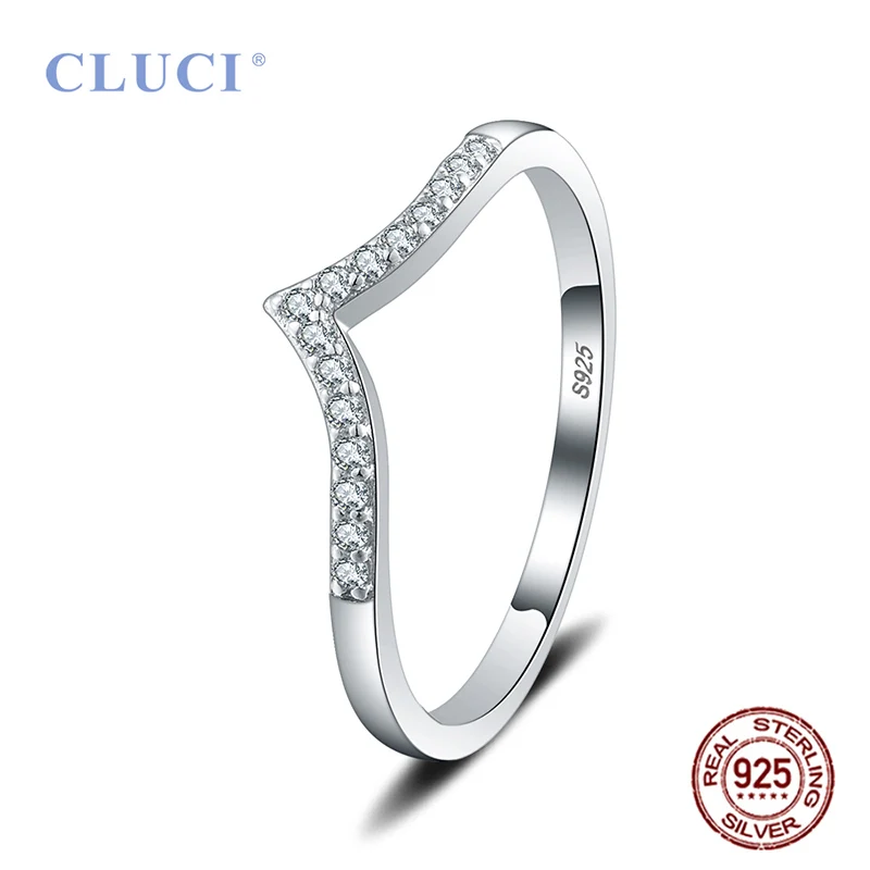 CLUCI Simple Style 925 Sterling Silver Wedding Ring For Women Mini ...