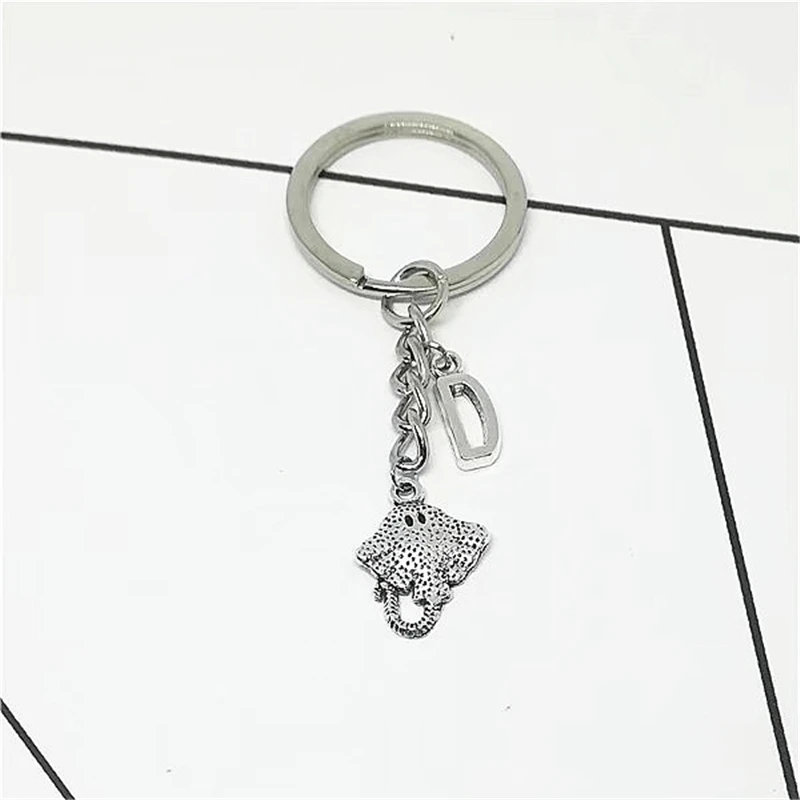 Handmade-Antique-Silver-Color-Keychain-Stingray-Keyring-Fish-Keychain ...